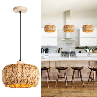 China Bedroom Bedside Light Decors Home Vintage Bamboo Rattan Woven LED Pendant Light(WH-WP-118) for sale