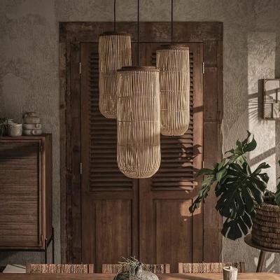 China Restaurant Lighting Living Room led Wabi-sabi solid wood lamp Vitage rattan pendant light(WH-WP-121) for sale