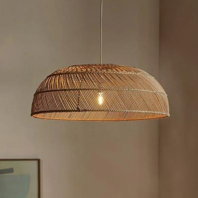 China Rural Pastoral Lamps Dining Room Handmade Vintage Southeast Asian Semicircle Rattan Lamp(WH-WP-122) for sale