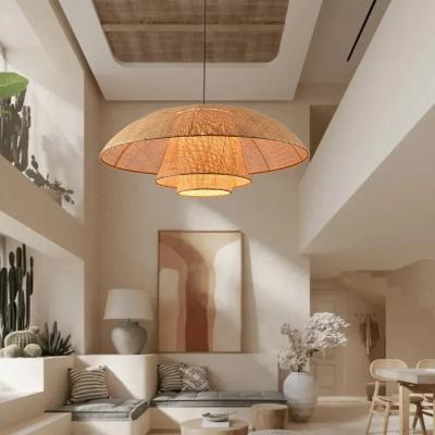 China Dining Room Suspension Hanging Lamp Kitchen Vintage Handmade Rattan Pendant Light(WH-WP-124) for sale