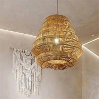 China Kitchen LED Hanging Lamp bar Designer lamp Creative birdcage light Bamboo Weaving pendant lamp(WH-WP-125) for sale