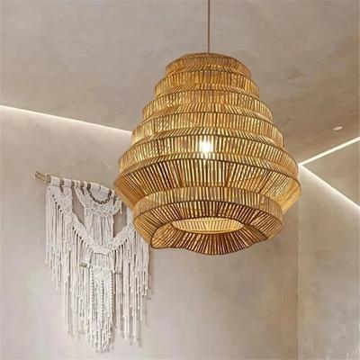 China Kitchen LED Hanging Lamp bar Designer lamp Creative birdcage light Bamboo Weaving pendant lamp(WH-WP-125) for sale