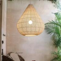 China Lobby Chandelier Lighting Fixture Dining Room Hotel Hand-woven Natural Rattan Pendant Light(WH-WP-126) for sale