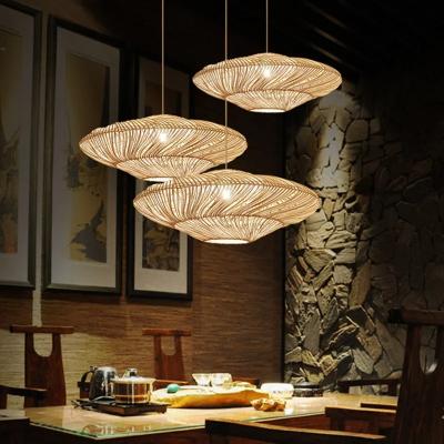China Restaurant Lights Living Room Suspension Creative UFO Shades Rattan Pendant Lights(WH-WP-128) for sale