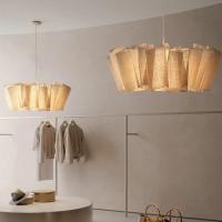 China Suspend Lamp Fixtures Dining Room Minimalism E27 Wabi Sabi Handmade Fabric Pendant Lights(WH-WP-131) for sale