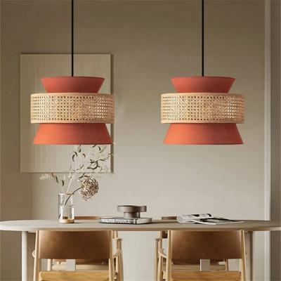 China Dining Room Hanging Light Indoor Decor Creative Chinese Hand Woven Rattan Pendant Lamp(WH-WP-135) for sale