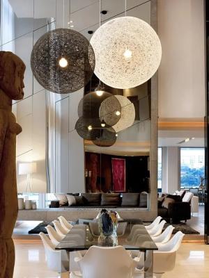 China Loft Hanging Lamp Living Room Home Decoration Nordic Rattan Weaving Spherical Pendant light(WH-WP-145) for sale