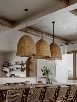 China Ceiling loft Rattan Chandelier Retro Style Bedroom Bar Light Huxley Outdoor Pendant（WH-AP-633） for sale