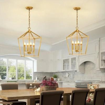 China Loft Vintage Iron Birdcage Pendant Light Modern  Darlana Linear Lantern Chandelier（WH-AP-640） for sale