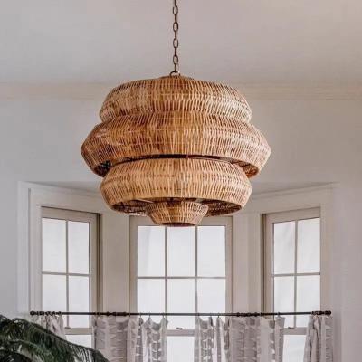 China Antibes Grande Chandelier wabi sabi Rattan woven lantern light（WH-AP-641） for sale