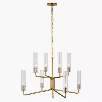 China Light luxury atmospheric glass chandelier high-end durable copper lamp Casoria Two Tier Chandelier （WH-AP-653） for sale