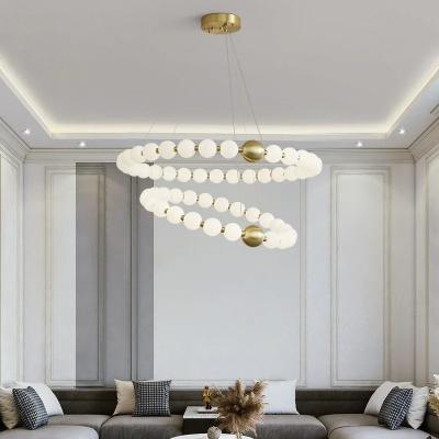 China Round Ring Hanging Lamp Frosted Ball Ceiling Chandelier High Quality Living Room Dining Room Hanging Light （WH-AP-666） for sale