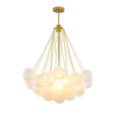 China Glasses Bubble Chandeliers Nordic Frosted Glass Gold Black Pendant Light （WH-AP-669） for sale