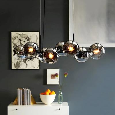 China Nordic Glass Chandelier for Dining Room Kitchen Living Room Bedroom Glass Ball Black Ceiling Pendant Lamp （WH-AP-671） for sale