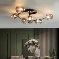 China Nordic Glass Ceiling Light Grey Pendant Lamp for Living Room Bedroom Modern Indoor Hanging （WH-AP-681） for sale