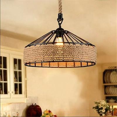 China Vintage Industrial  Rope Ceiling Lamp Hanging Light Chandeliers （WH-AP-683） for sale