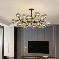 China Nordic Glass Ball Led Ceiling Chandelier Black Pendant Lights Home Decor Hanging （WH-AP-685） for sale