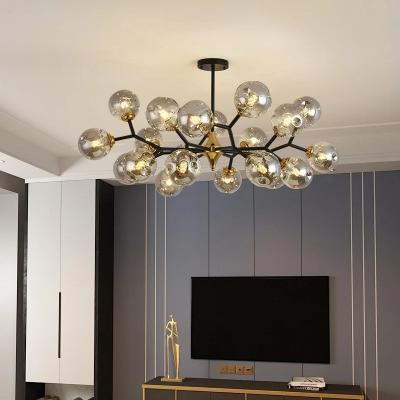 China Nordic Glass Ball Led Ceiling Chandelier Black Pendant Lights Home Decor Hanging （WH-AP-685） for sale