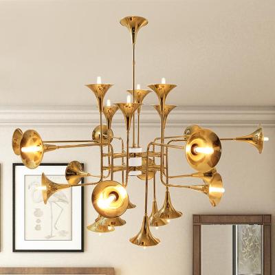 China Modern Gold instant pendant light with horn Lampshade For indoor home Decoration (WH-AP-66) for sale