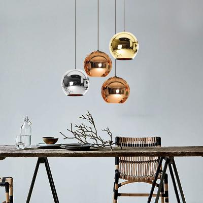 China Silver gold copper Color Glass Globe Pendant Light for indoor home Kitchen Decoration (WH-GP-01) for sale