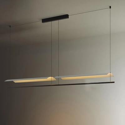 China Eaves Tile Long Chandelier White Lustre Suspension Light LED Pendant Lamp （WH-AP-688） for sale