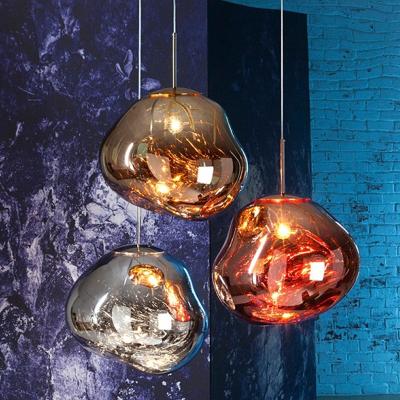 China Red glass globe pendant light for kitchen Bedroom Dining room Lighting Fixtures (WH-GP-21) for sale