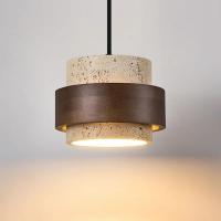 China Walnut Pendant Light Indoor LED Travertine Chandelier（WH-AP-714） for sale