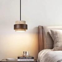 China Walnut Pendant Light Indoor LED Travertine Chandelier（WH-AP-714） for sale