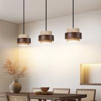 China Walnut Pendant Light Indoor LED Travertine Chandelier（WH-AP-714） for sale