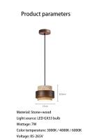 China Walnut Pendant Light Indoor LED Travertine Chandelier（WH-AP-714） for sale