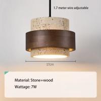 China Walnut Pendant Light Indoor LED Travertine Chandelier（WH-AP-714） for sale
