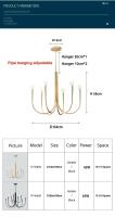 China Retro Design Art Pendant Chandelier for Living Room Bedroom Gold Candle Restaurant Light （WH-AP-723） for sale