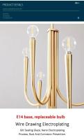 China Retro Design Art Pendant Chandelier for Living Room Bedroom Gold Candle Restaurant Light （WH-AP-723） for sale