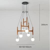 China Retro Multi Head glass chandelier ASTRA Wood Pendant Light (WH-GP-180) for sale