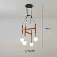 China Retro Multi Head glass chandelier ASTRA Wood Pendant Light (WH-GP-180) for sale