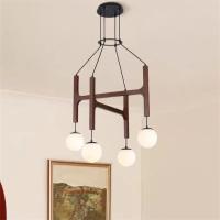 China Retro Multi Head glass chandelier ASTRA Wood Pendant Light (WH-GP-180) for sale