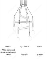 China Retro Multi Head glass chandelier ASTRA Wood Pendant Light (WH-GP-180) for sale