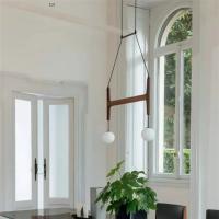 China Retro Multi Head glass chandelier ASTRA Wood Pendant Light (WH-GP-180) for sale