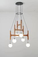 China Retro Multi Head glass chandelier ASTRA Wood Pendant Light (WH-GP-180) for sale