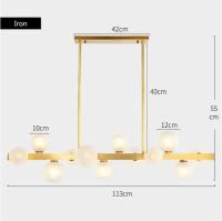China Modern designer chandelier gold Luxury Nordic glass ball light Kitchen Island lamp (WH-GP-181) for sale