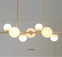 China Modern designer chandelier gold Luxury Nordic glass ball light Kitchen Island lamp (WH-GP-181) for sale