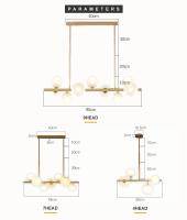 China Modern designer chandelier gold Luxury Nordic glass ball light Kitchen Island lamp (WH-GP-181) for sale