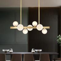 China Modern designer chandelier gold Luxury Nordic glass ball light Kitchen Island lamp (WH-GP-181) for sale