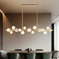 China Modern designer chandelier gold Luxury Nordic glass ball light Kitchen Island lamp (WH-GP-181) for sale