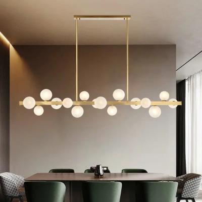 China Modern designer chandelier gold Luxury Nordic glass ball light Kitchen Island lamp (WH-GP-181) for sale