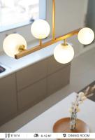 China Modern designer chandelier gold Luxury Nordic glass ball light Kitchen Island lamp (WH-GP-181) for sale