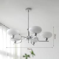 China Mid century Bauhaus Chandeliers French Cream white glass Pendant lamp (WH-GP-189) for sale