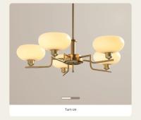 China Mid century Bauhaus Chandeliers French Cream white glass Pendant lamp (WH-GP-189) for sale