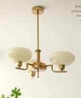 China Mid century Bauhaus Chandeliers French Cream white glass Pendant lamp (WH-GP-189) for sale