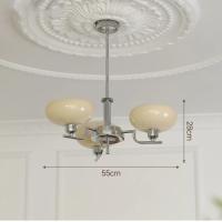 China Mid century Bauhaus Chandeliers French Cream white glass Pendant lamp (WH-GP-189) for sale